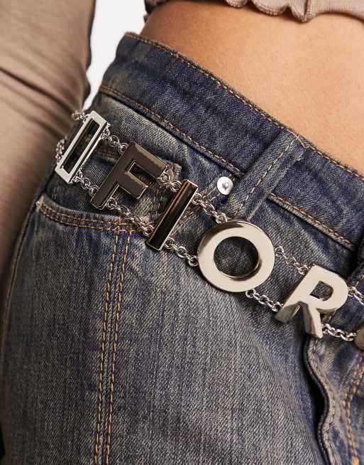 Fiorucci logo chain belt in silver | ASOS