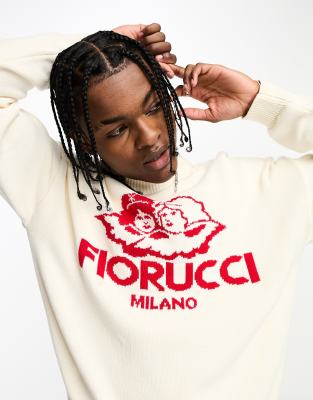 Fiorucci milano angels intarsia jumper in cream | ASOS