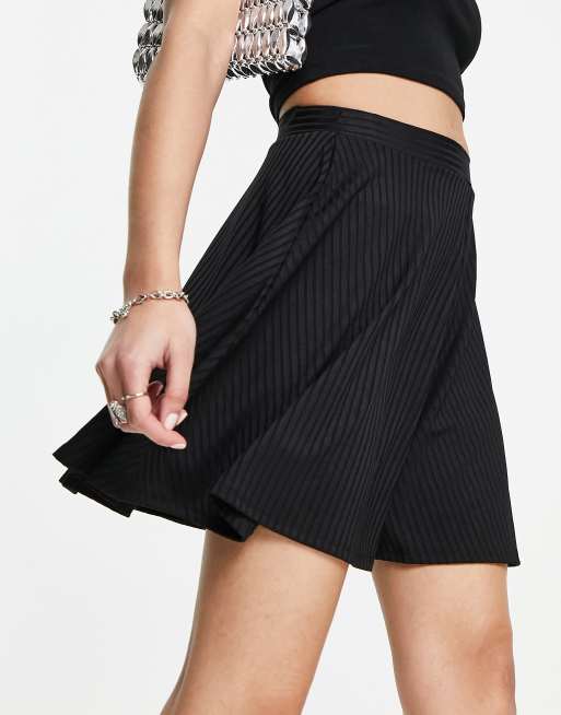 Flounce London ribbed flutter shorts in black | ASOS