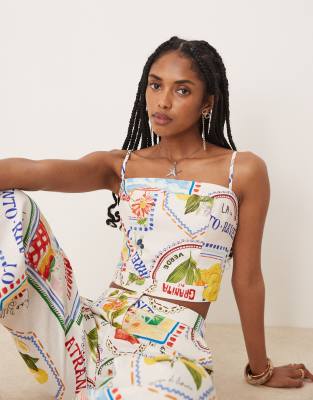 Forever New bralet in postcard print (part of a set) | ASOS