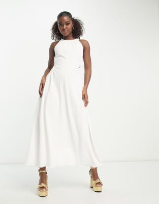 Forever New - Robe longue avec découpe à la taille - Ivoire | ASOS