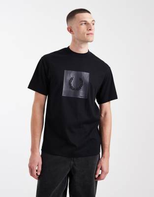 Fred Perry box graphic logo t-shirt in black | ASOS