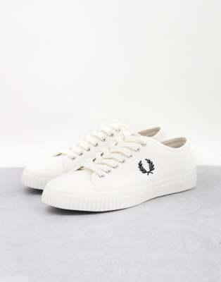 Fred Perry Hughes low canvas trainers in white | ASOS