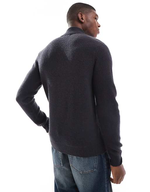Fred Perry lambswool knitted mock neck jumper in grey | ASOS Fred Perry lambswool knitted mock neck jumper in grey | ASOS