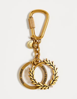 Fred Perry laurel wreath key ring in gold | ASOS