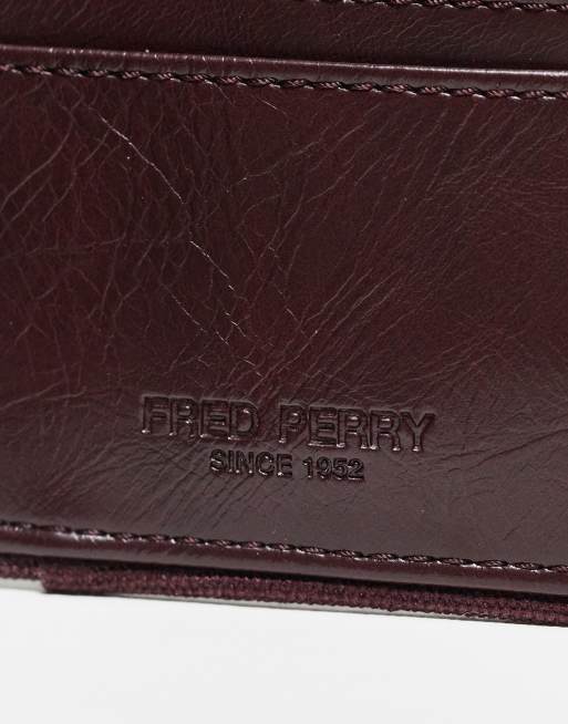 Fred Perry leather bifold wallet in brown | ASOS