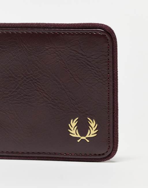Fred Perry leather bifold wallet in brown | ASOS