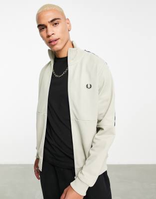 Fred Perry Paneled Taped Track Jacket In Gray | ModeSens