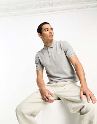 Fred Perry plain polo shirt in limestone grey | ASOS