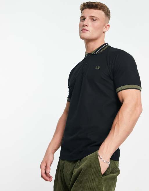 Fred Perry - Polo à col texturé - Noir | ASOS