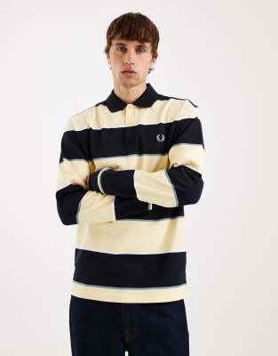Fred Perry - Polo stile rugby gialla e nera a righe | ASOS