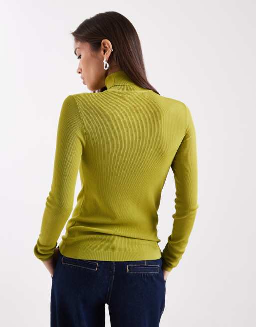 Fred Perry roll neck jumper in yellow | ASOS