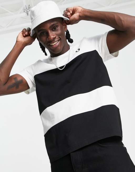 Fred Perry - T-shirt à rayures effet color block - Noir | ASOS