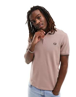 Fred Perry Twin Tipped Logo Polo In Pink | ModeSens