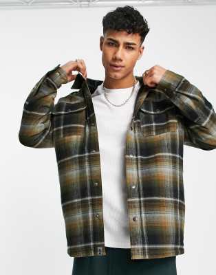 Free Country Utility Work Shirt In Dark Olive-green | ModeSens