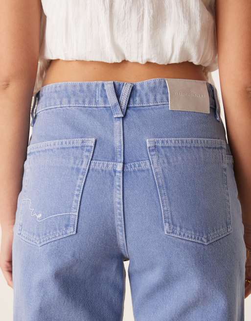 Free People deep trance mid rise straight leg jeans in ocean blue | ASOS