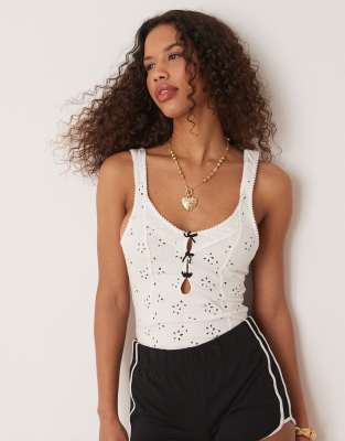 Free People full bloom pointelle bodysuit in ivory | ASOS