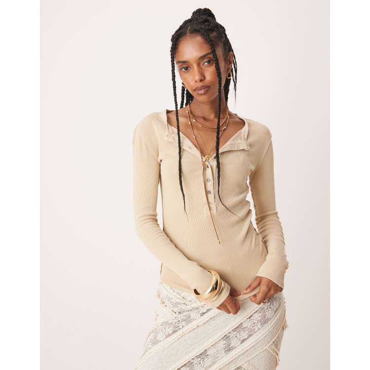 Free People jamie henley button down top in semolina | ASOS