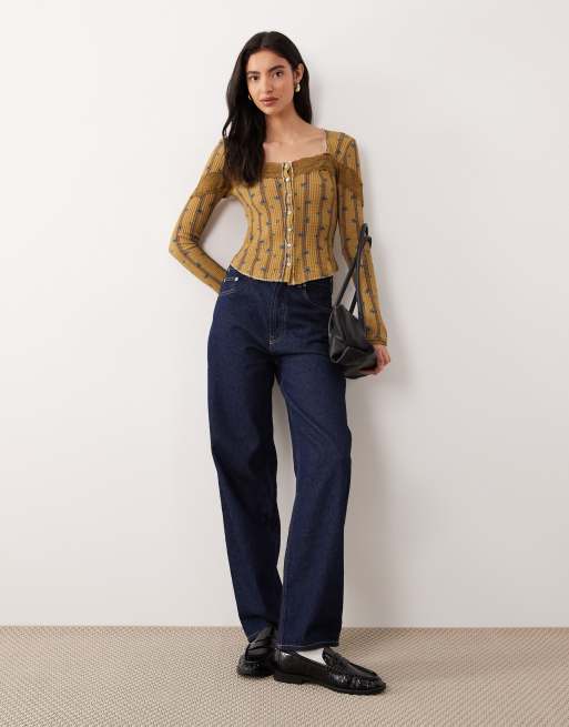 Free People let's party button down floral top in beehive combo | ASOS