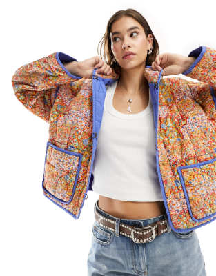 Free People quilted floral print jacket in multi | ASOS