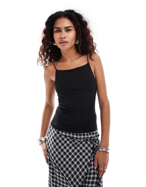 Free People slinky cami top in black | ASOS