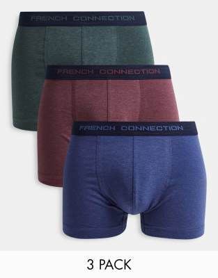 French Connection 3 pack boxers in blue | ASOS