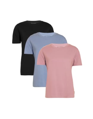 French Connection 3 pack cotton crew neck t-shirts in pink | ASOS