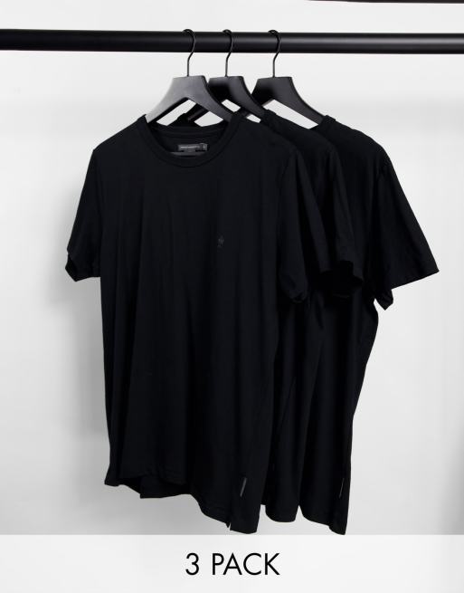 French Connection 3 pack lounge t-shirt in black | ASOS