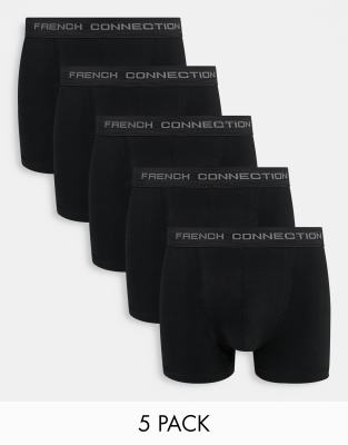 French Connection 5 pack boxers in black | ASOS