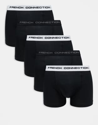 French Connection 5 pack cotton stretch boxers in grey | ASOS