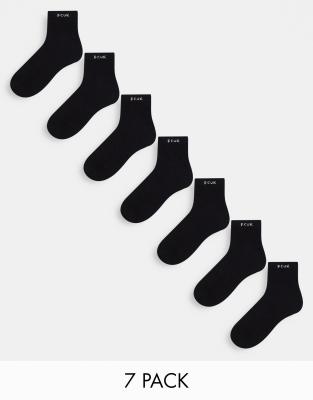 French Connection 7 pack trainer socks in black | ASOS