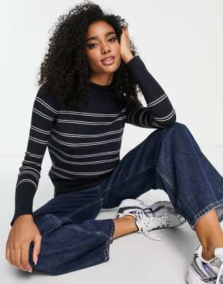 French Connection Babysoft striped jumper in blue | ASOS