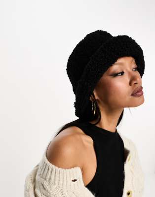 French Connection borg bucket hat in black | ASOS
