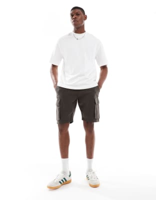 French Connection cargo pocket linen shorts in khaki | ASOS