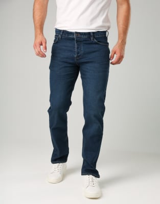 French Connection Cotton straight leg stetch denim jeans in blue | ASOS