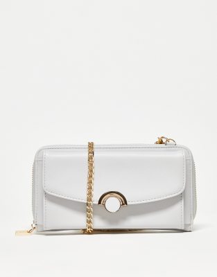 French Connection crossbody zip around purse in white | ASOS