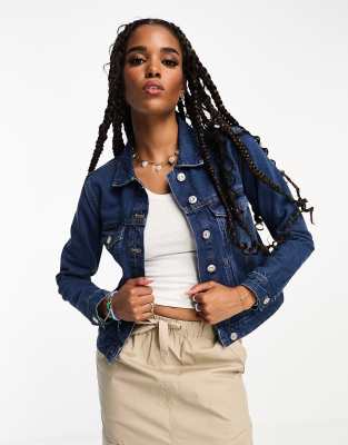 French Connection denim jacket in mid blue | ASOS