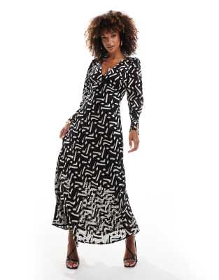 French Connection Diandra Satin Midi Dress In Mono Burn Out-multi ...