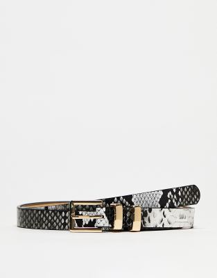 French Connection double keeper belt in snake print | ASOS