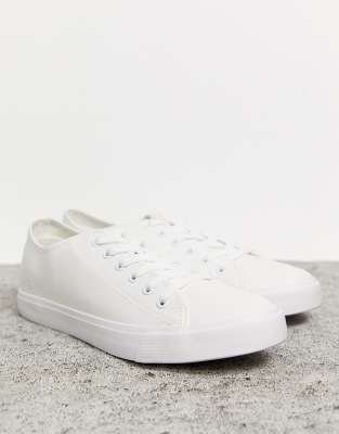 French Connection faux leather lace up plimsoll | ASOS