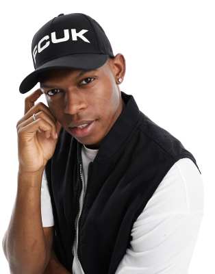French Connection FCUK logo cap in black | ASOS