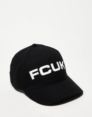 French Connection FCUK logo cap in black | ASOS