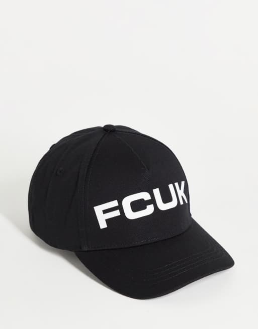 French Connection FCUK logo cap in black | ASOS