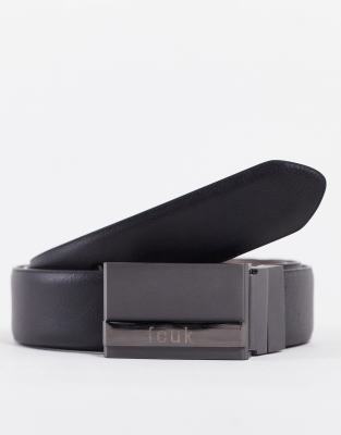 French Connection FCUK logo reversible belt in black & brown | ASOS