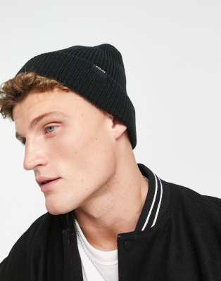 French Connection FCUK ribbed beanie hat in black | ASOS