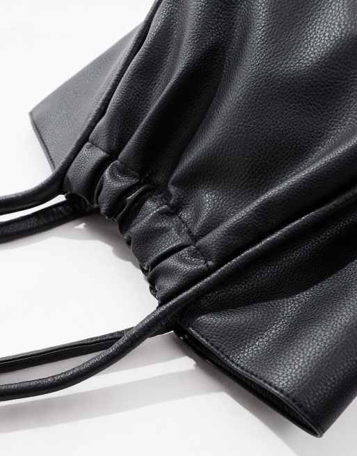 French Connection gathered detail tote bag in black | ASOS