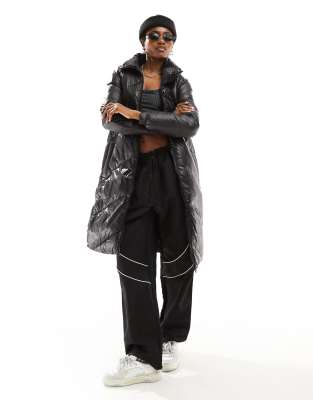 French Connection high shine padded jacket in black | ASOS