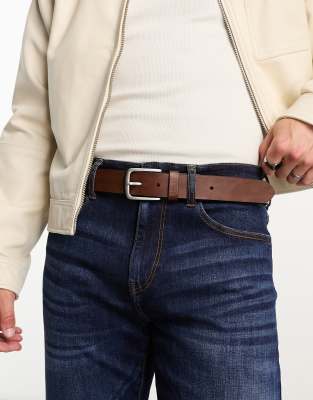 French Connection leather belt in tan | ASOS