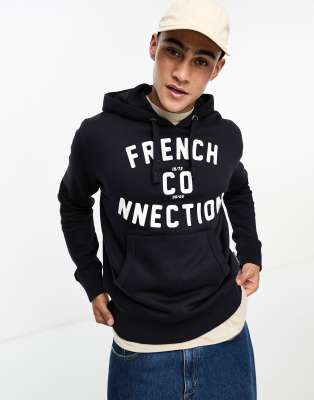 French Connection logo hoodie in navy | ASOS