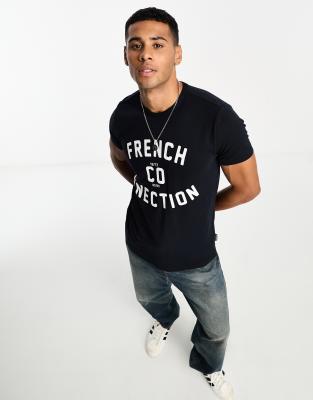 French Connection logo T-shirt in navy | ASOS